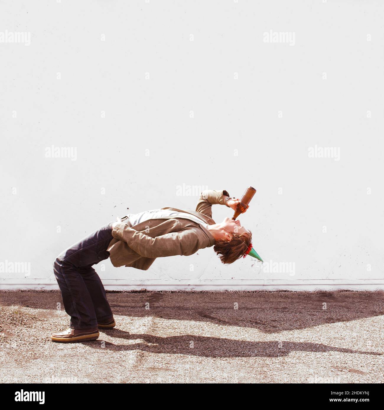 Back View Drunk Man Bottle High Resolution Stock Photography and Images ...