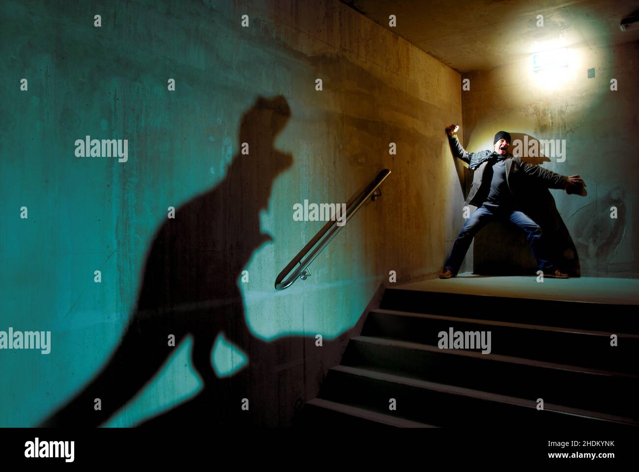 Man fighting monster hi-res stock photography and images - Alamy