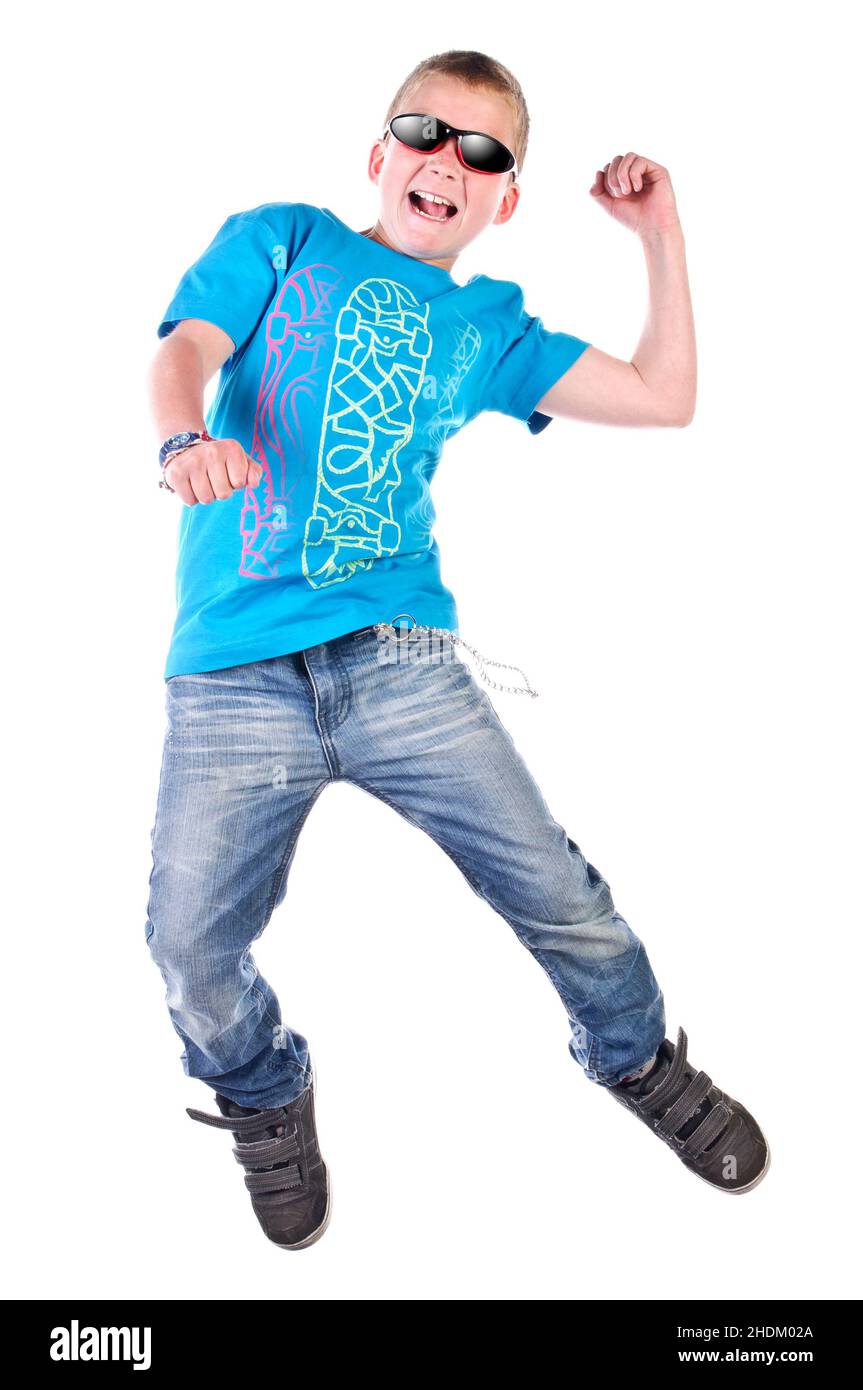 Jumping boys isolated on white hi-res stock photography and images - Alamy