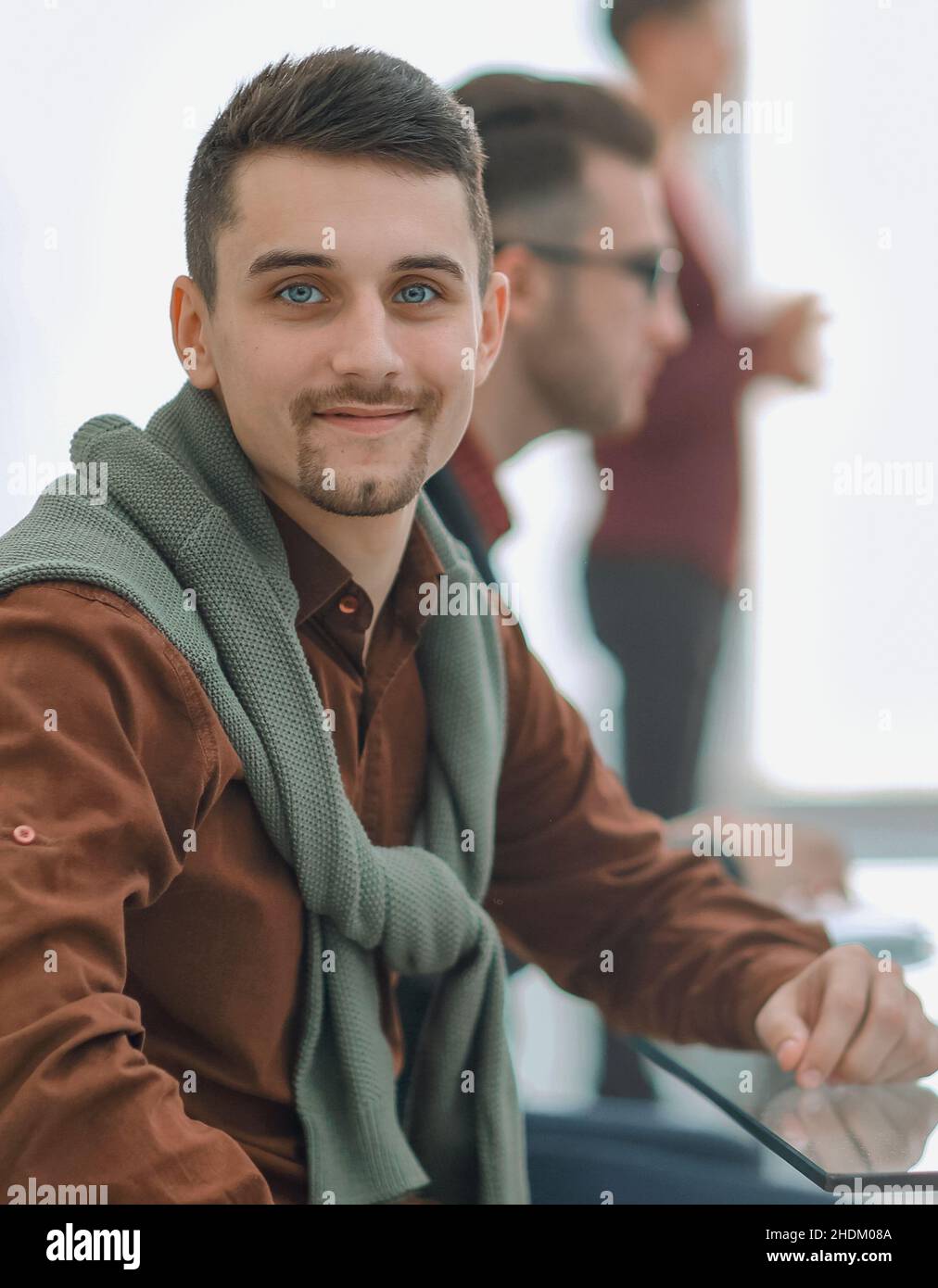 portrait of the team leader in the office Stock Photo - Alamy