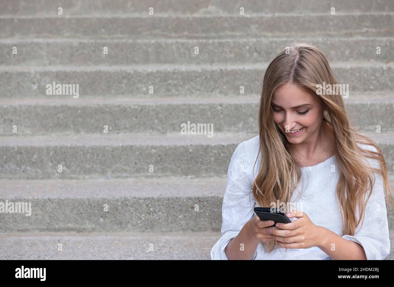 young woman, writing, sms, text message, girl, girls, woman, young ...