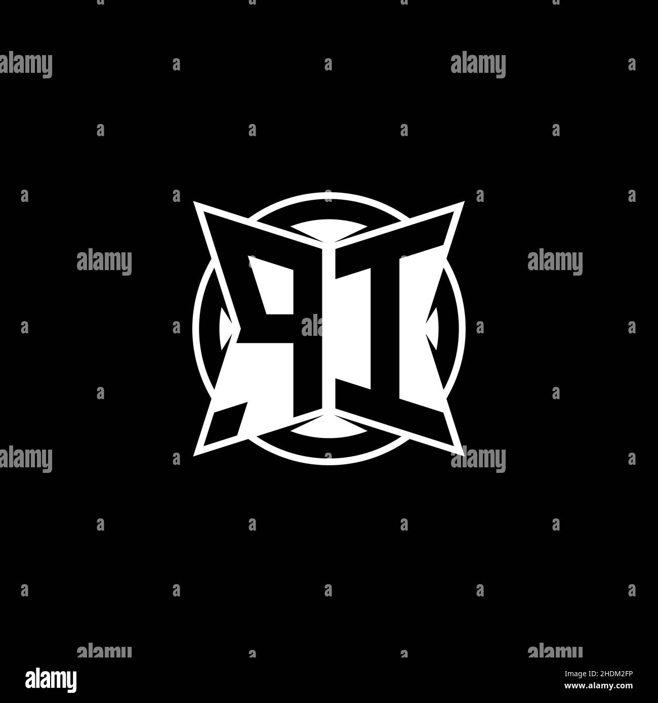 PI Monogram logo letter with simple modern shape style design. Circle ...