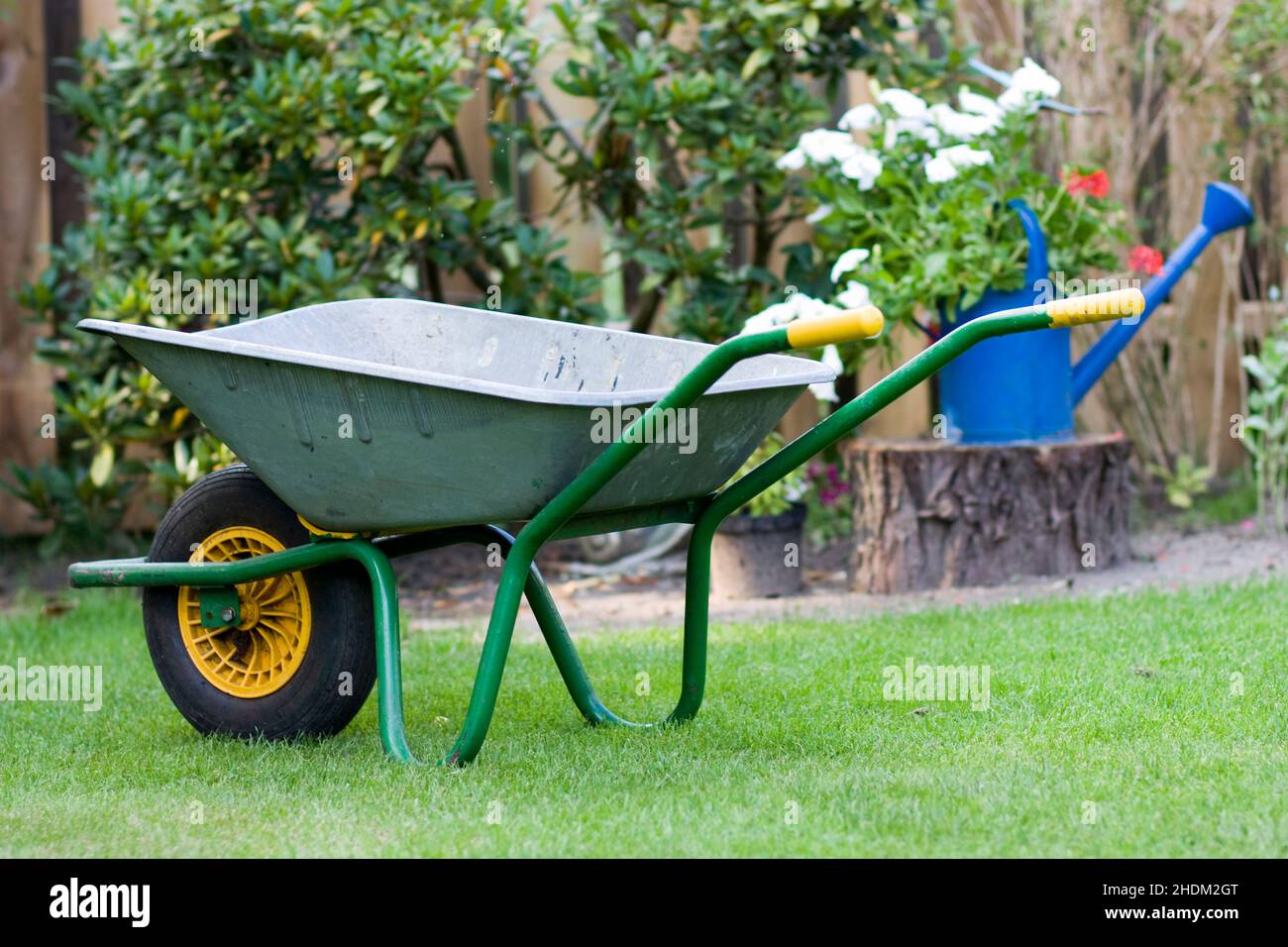 gardening, wheelbarrow, plant care, tending of plants, wheelbarrows ...