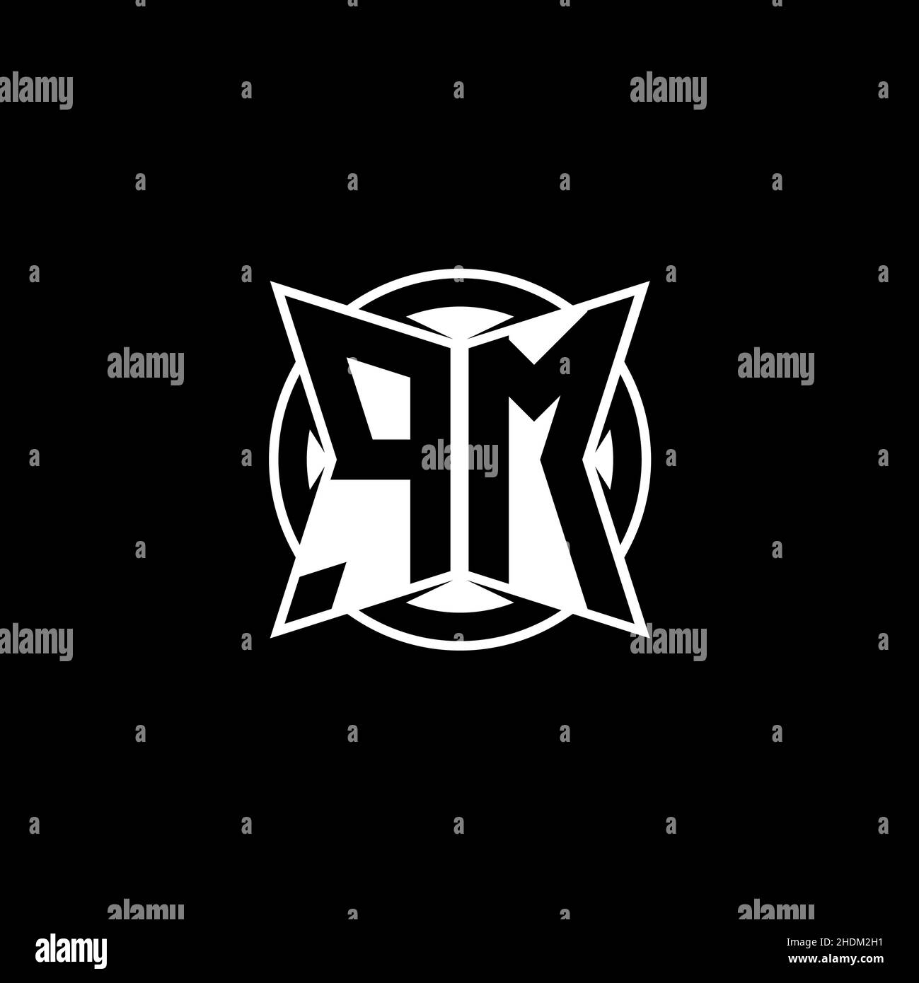 PM Monogram logo letter with simple modern shape style design. Circle ...