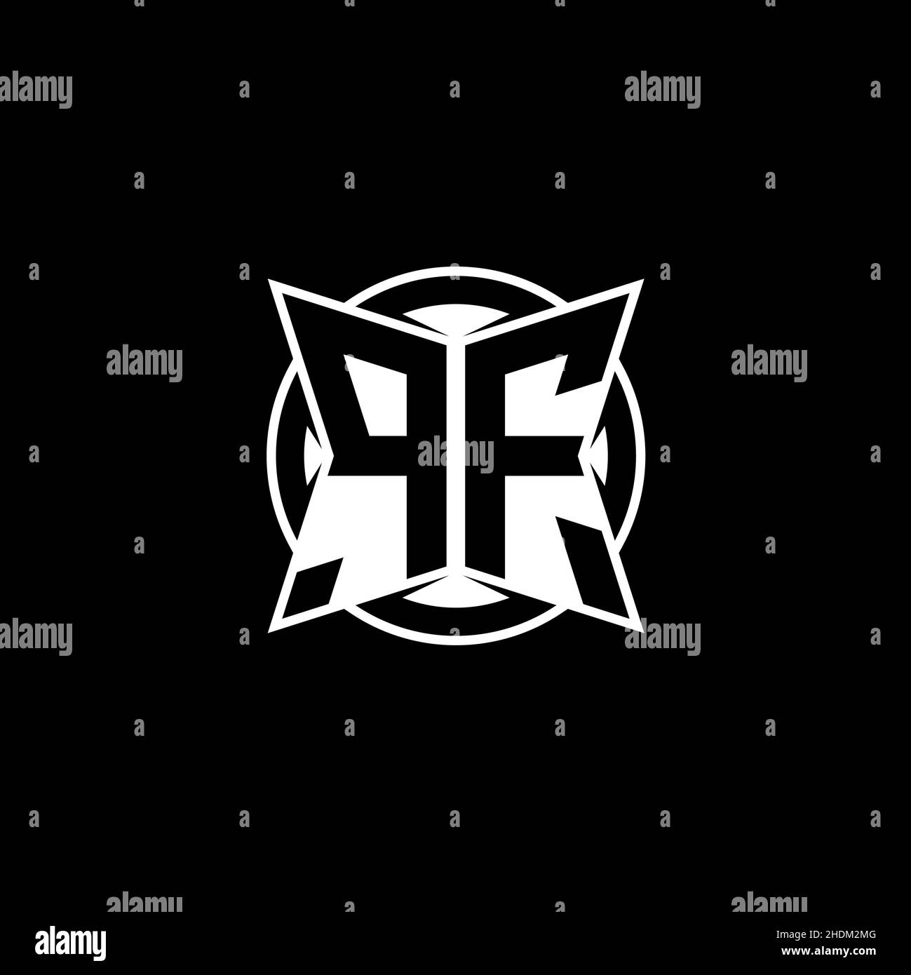 PF Monogram logo letter with simple modern shape style design. Circle ...