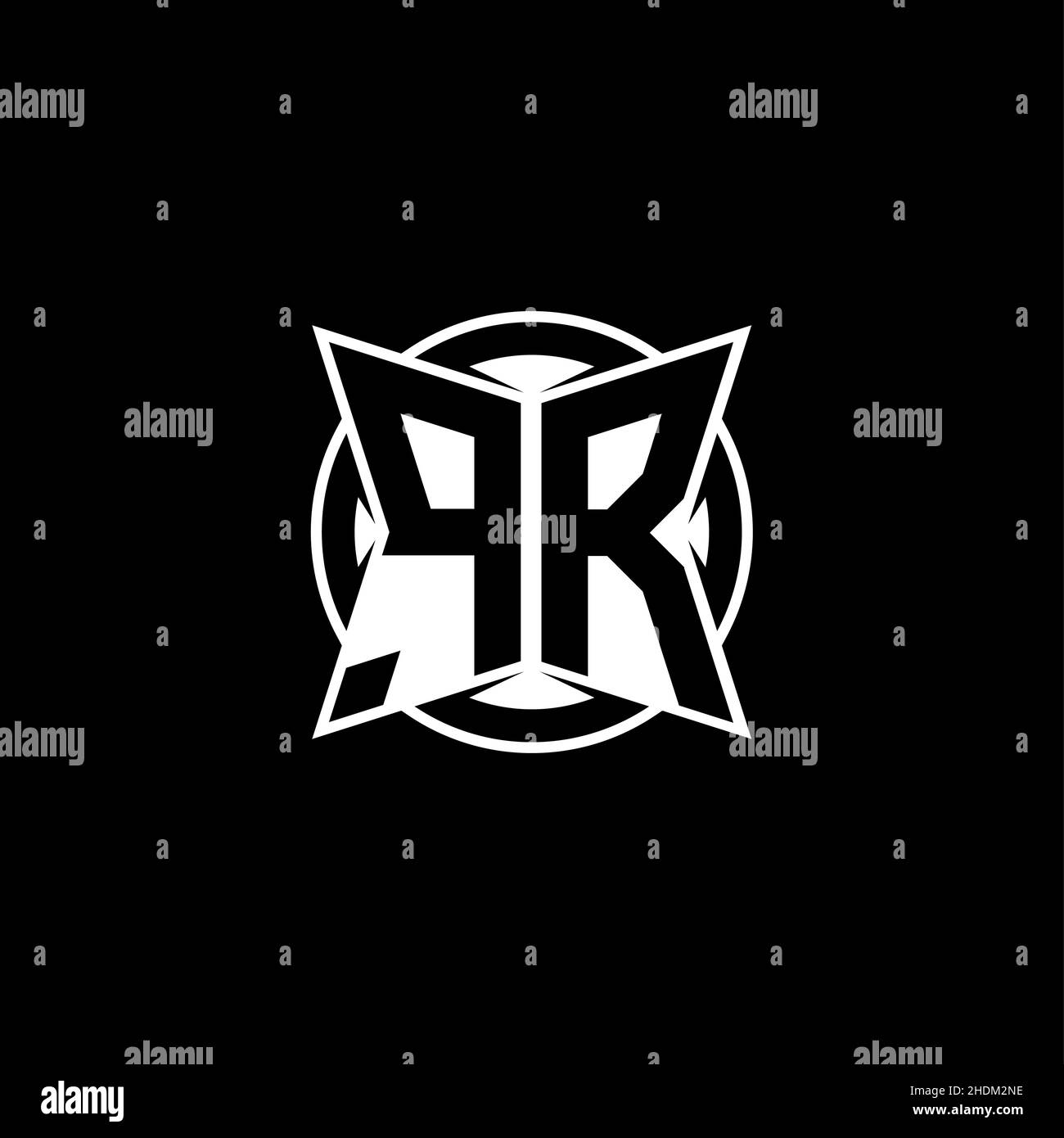 PR Monogram logo letter with simple modern shape style design. Circle ...