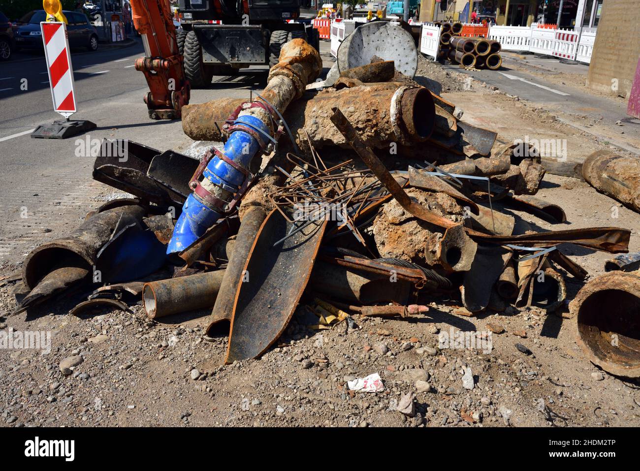 construction site, channel pipes, channel construction, construction ...