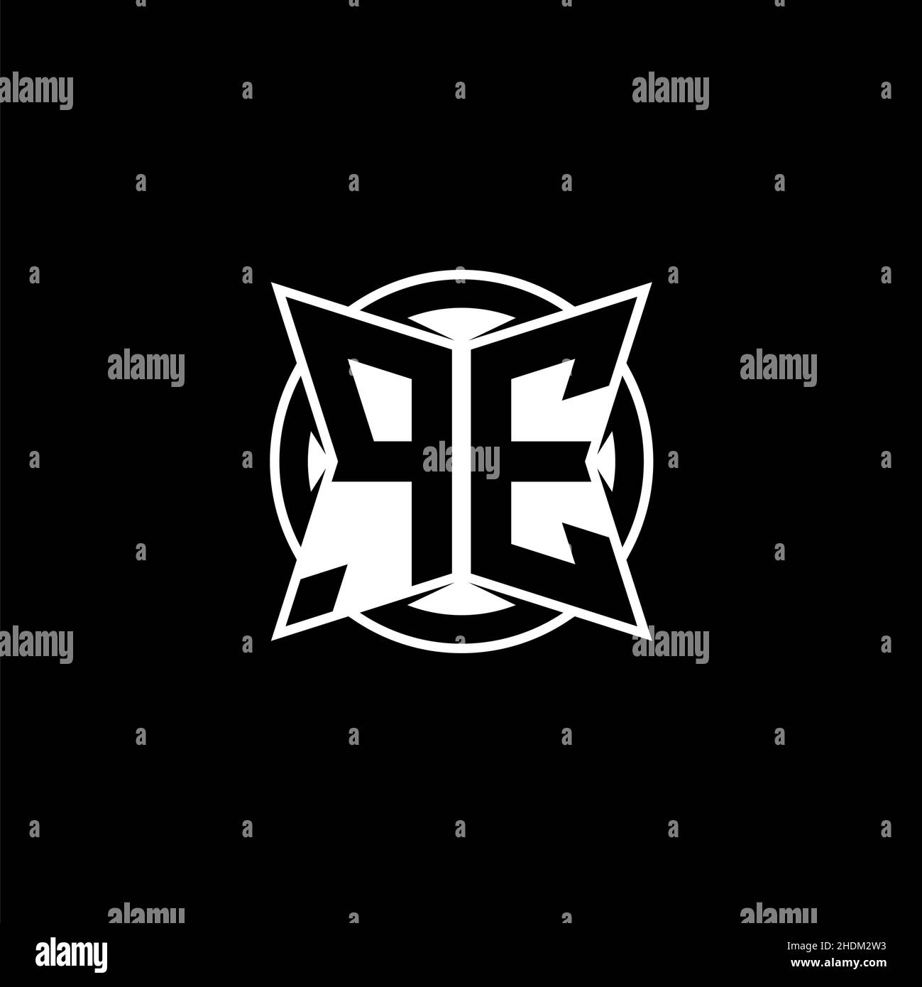 PE Monogram logo letter with simple modern shape style design. Circle ...