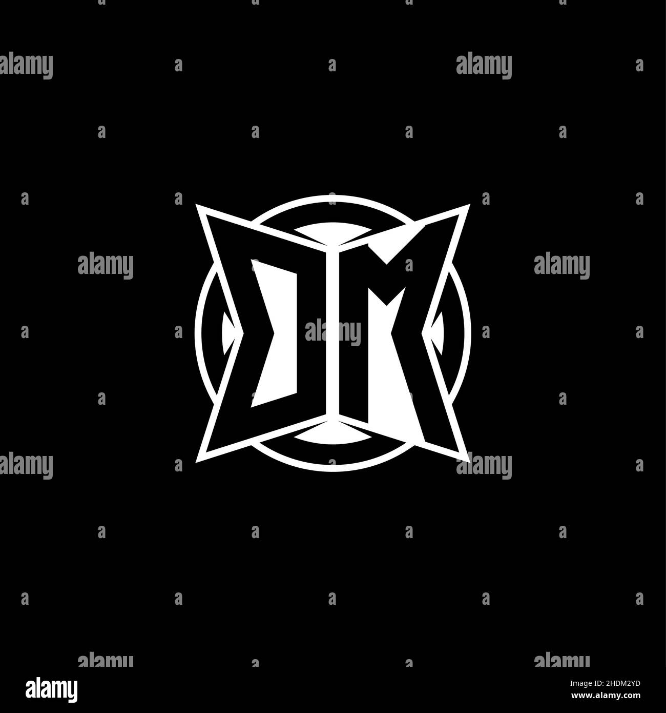 OM Monogram logo letter with simple modern shape style design. Circle ...