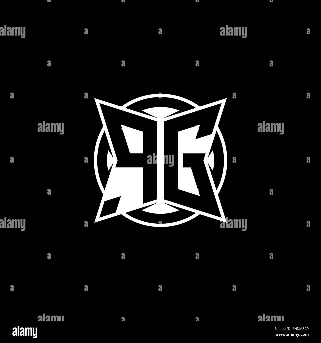 PG Monogram logo letter with simple modern shape style design. Circle ...