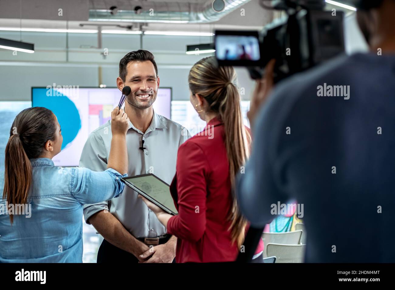 make-up artist, filming, interview, make-up artists, interviews Stock ...