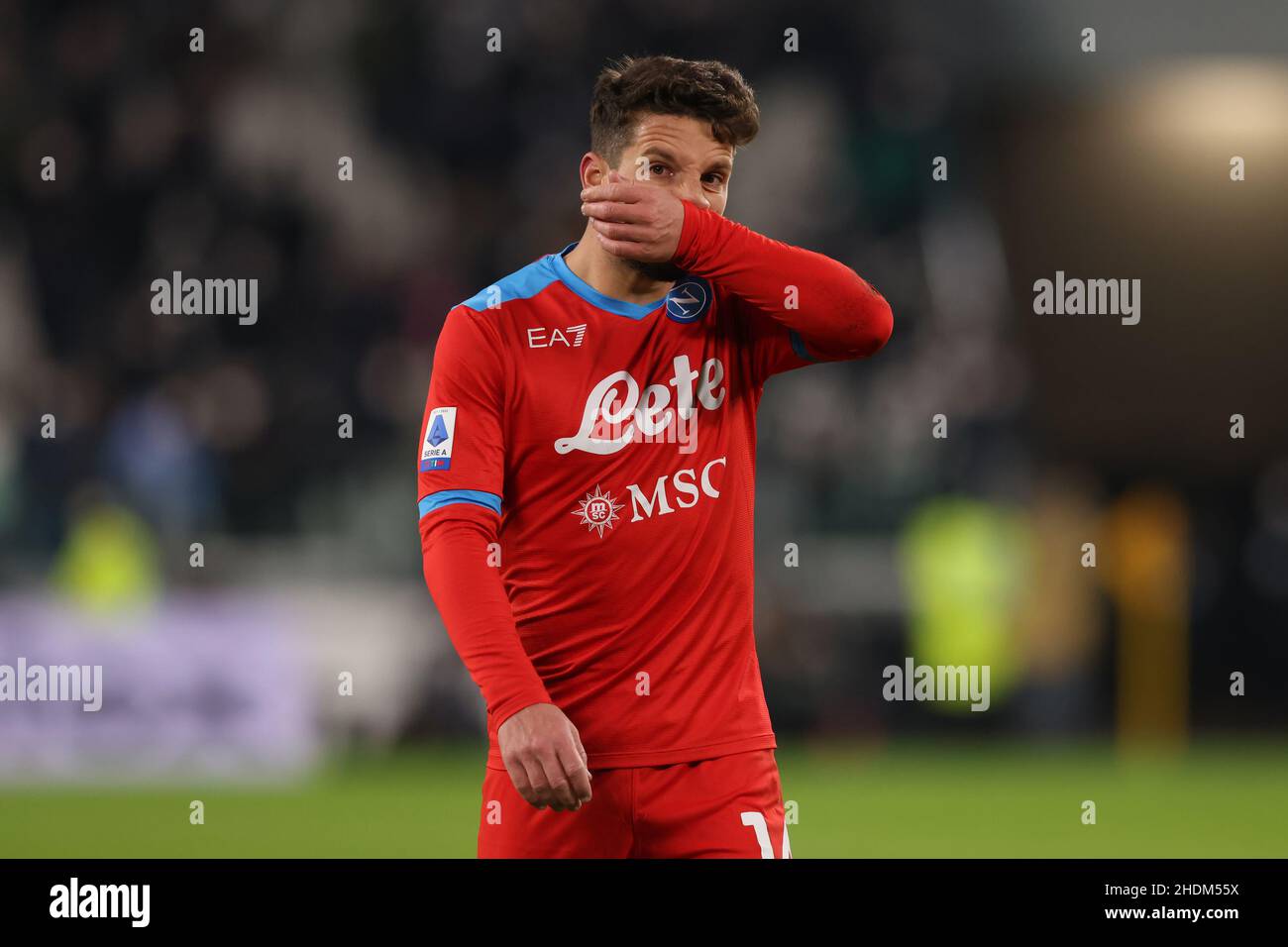 Turin, Italy, 6th January 2022. Dries Mertens of SSC Napoli reacts ...