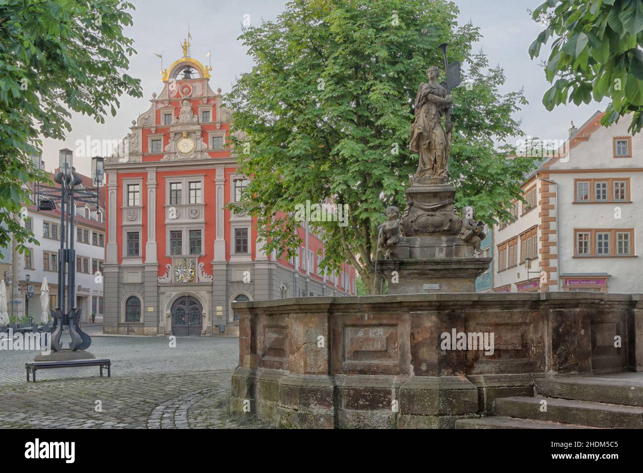 gotha, central market, schellenbrunnen, gothas, central markets Stock Photo - Alamy