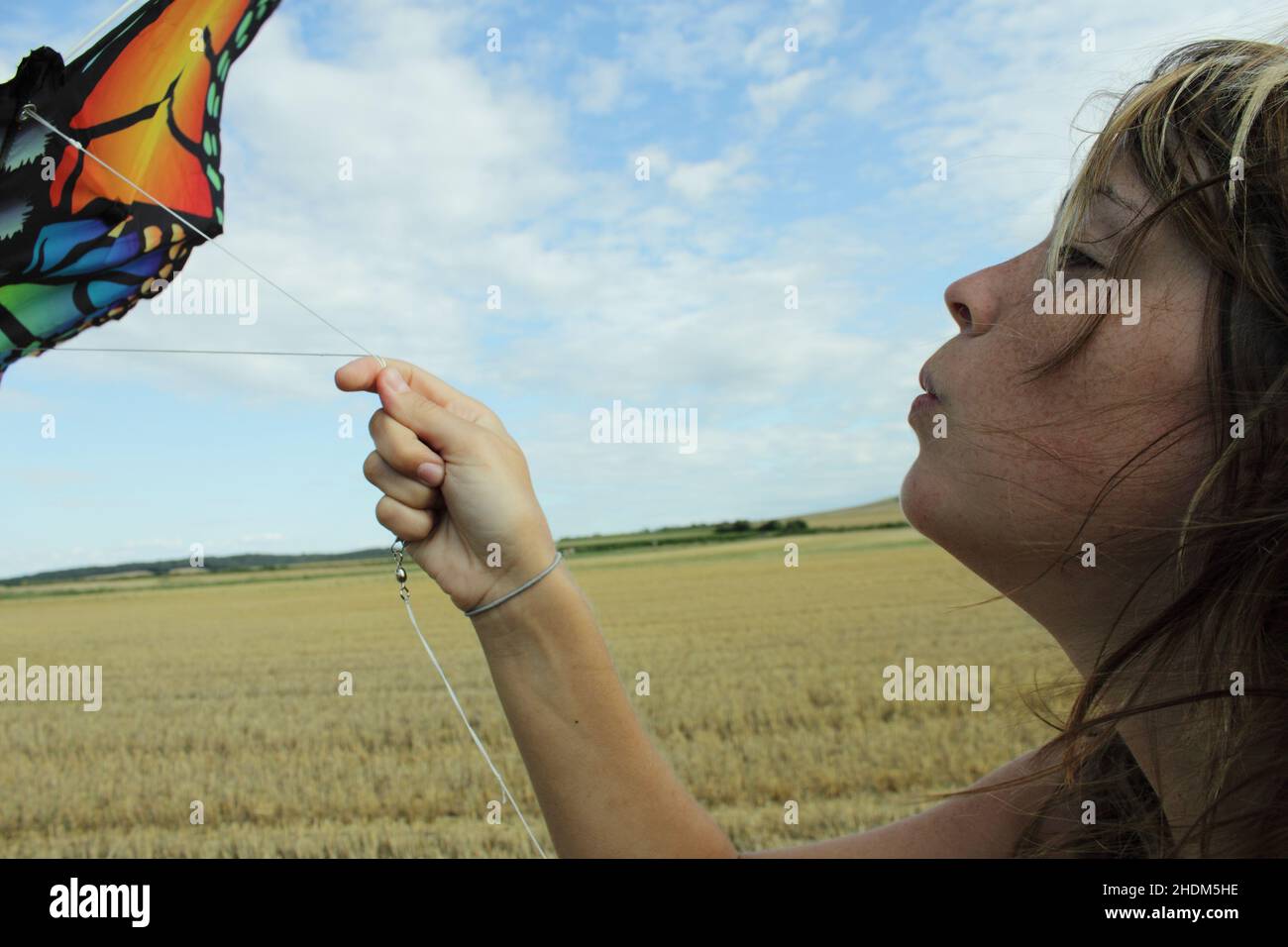Kite blowing hi-res stock photography and images - Alamy
