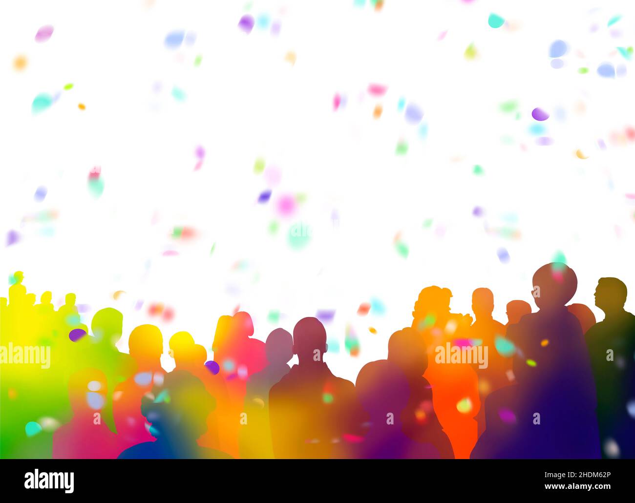 party, silhouettes, confetti, parties, silhouette, confettis Stock ...