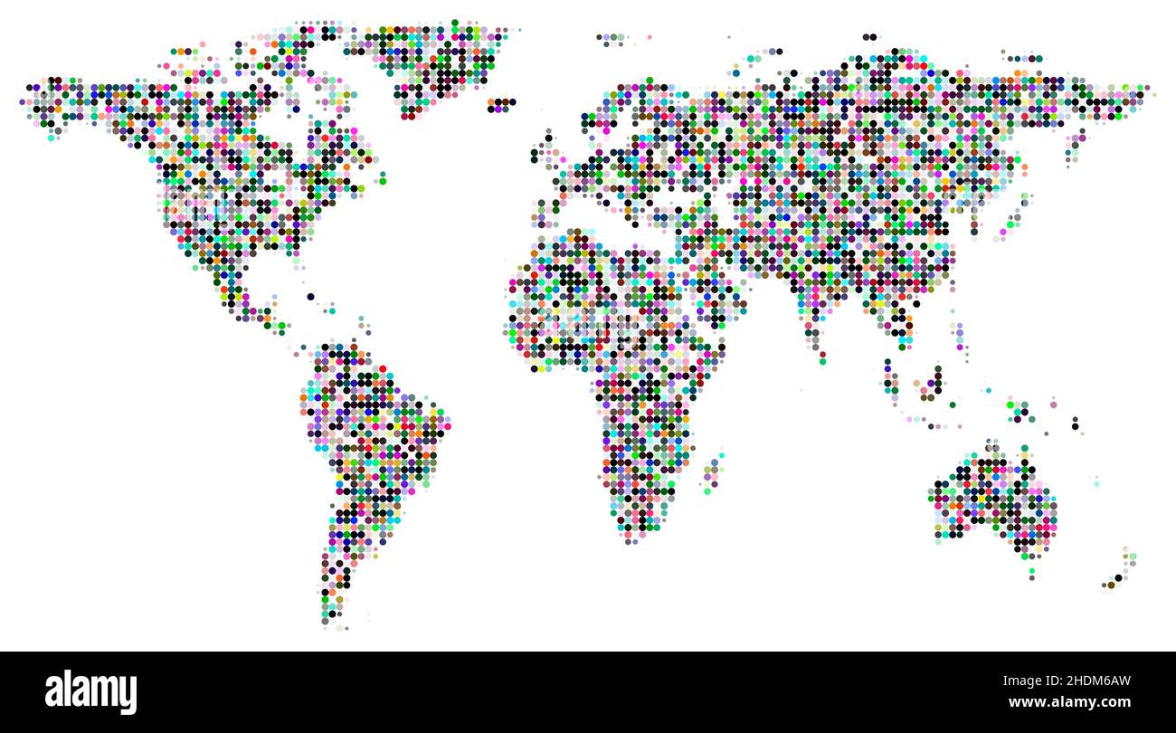 World map on grid background Cut Out Stock Images & Pictures - Alamy