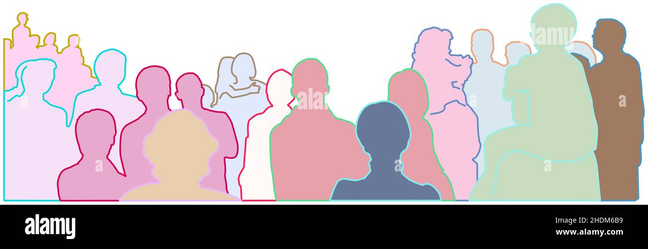 people, human crowd, outline, peoples, crowds, outlines Stock Photo - Alamy
