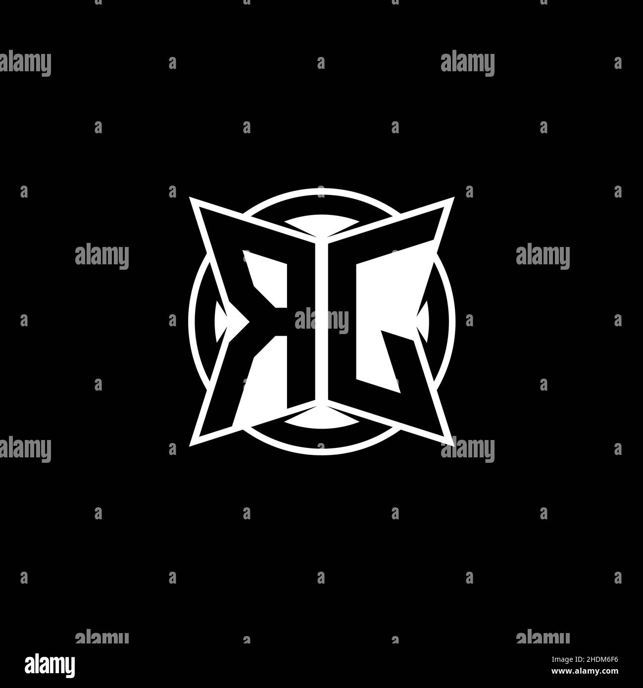 RJ Monogram logo letter with simple modern shape style design. Circle ...