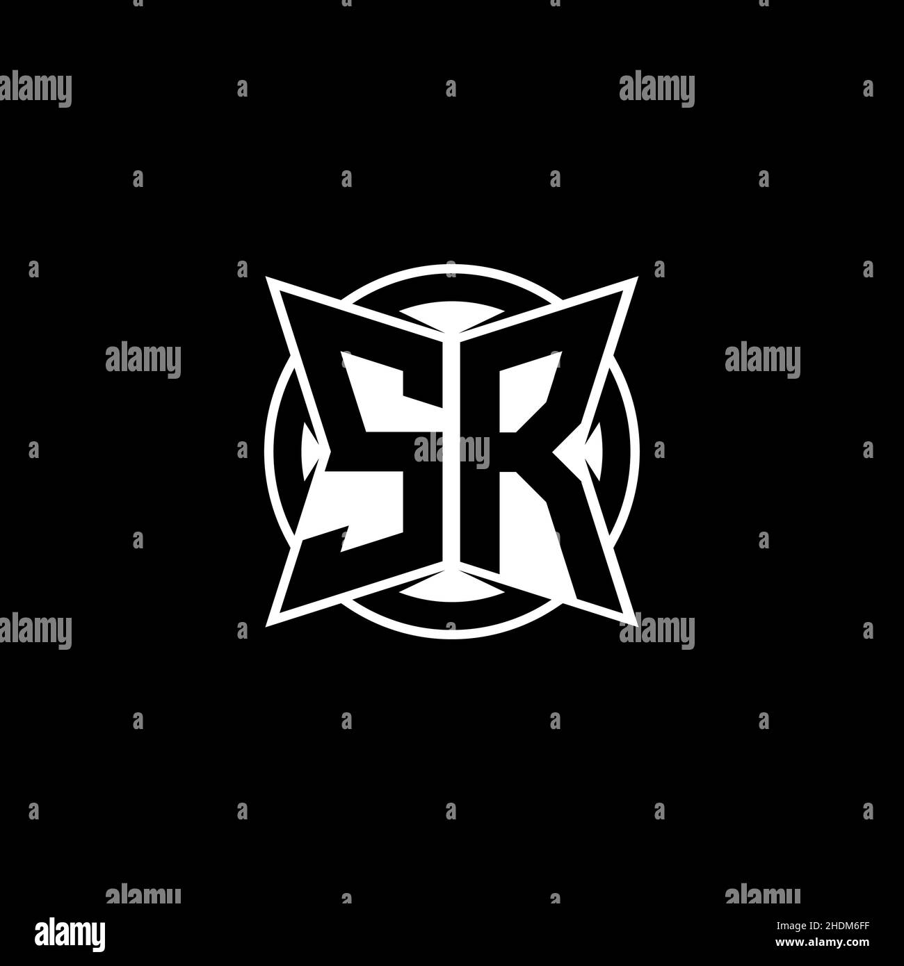 SR Monogram logo letter with simple modern shape style design. Circle ...