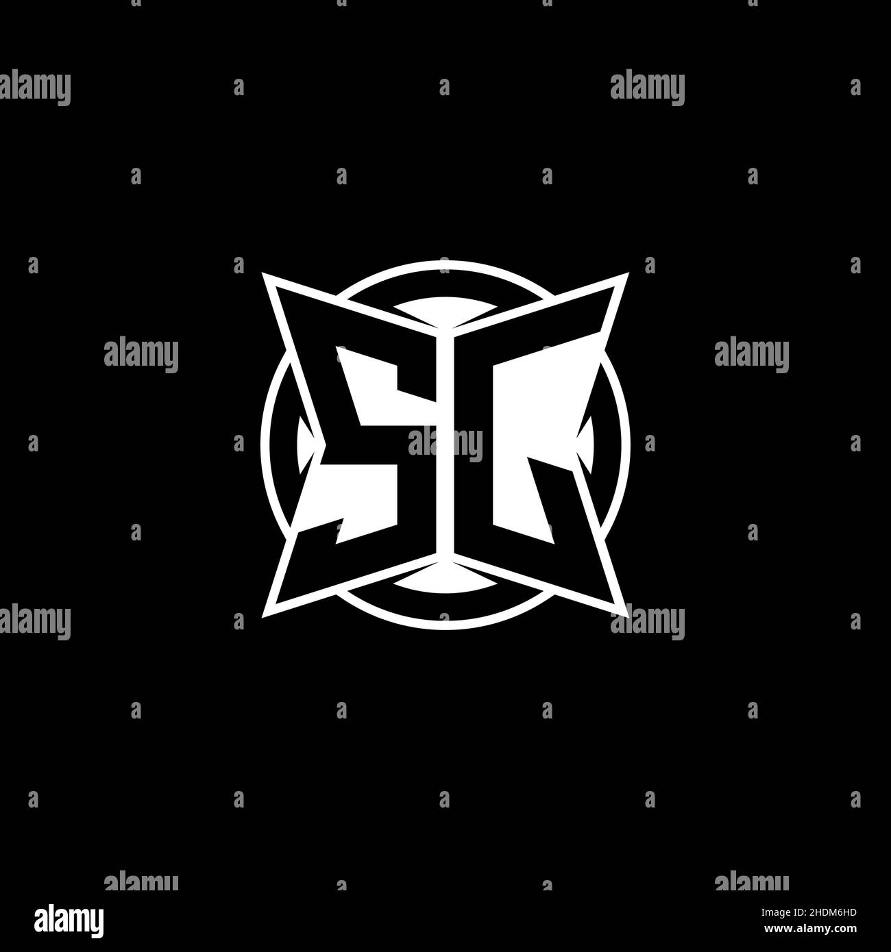 SJ Monogram logo letter with simple modern shape style design. Circle ...