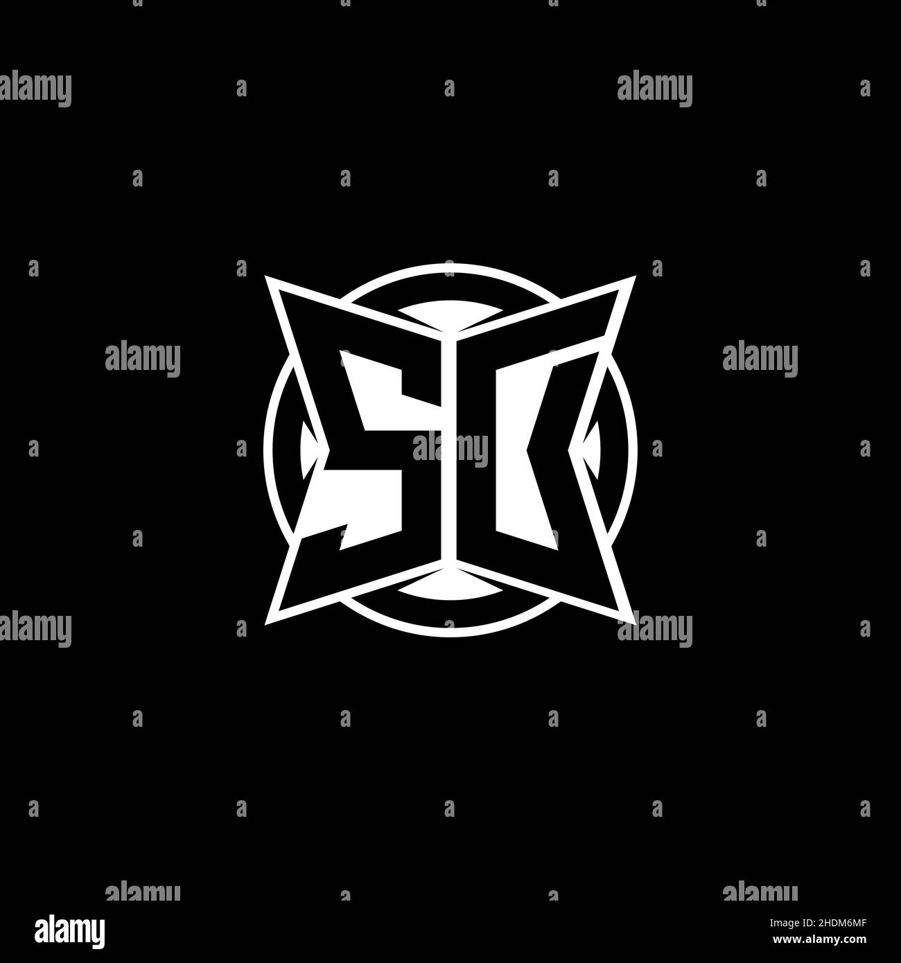 SD Monogram logo letter with simple modern shape style design. Circle ...