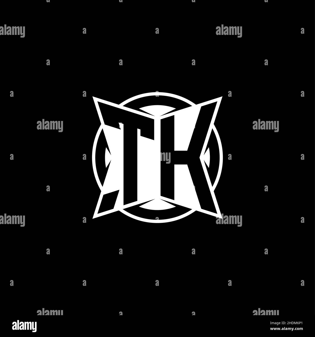 TH Monogram logo letter with simple modern shape style design. Circle ...