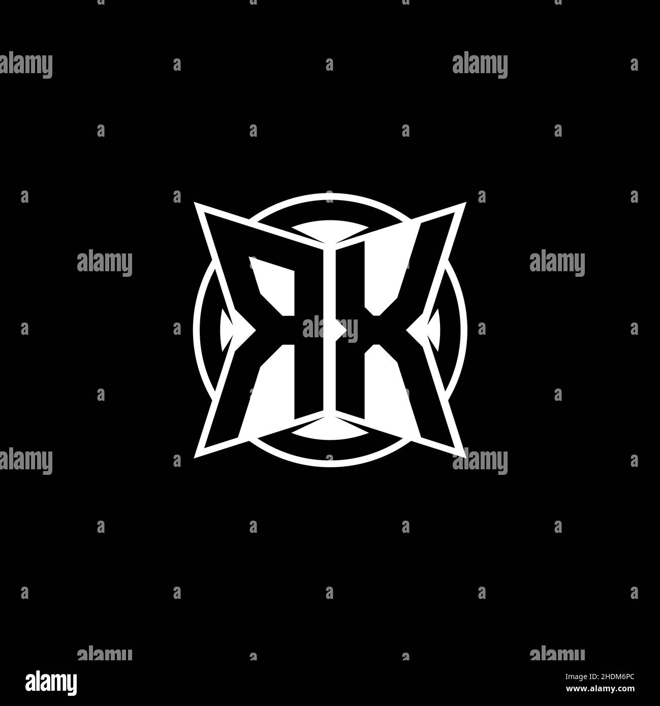 RX Monogram logo letter with simple modern shape style design. Circle ...