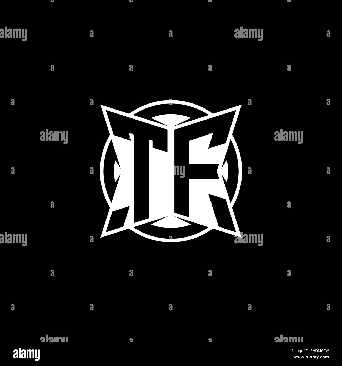 TF Monogram logo letter with simple modern shape style design. Circle ...