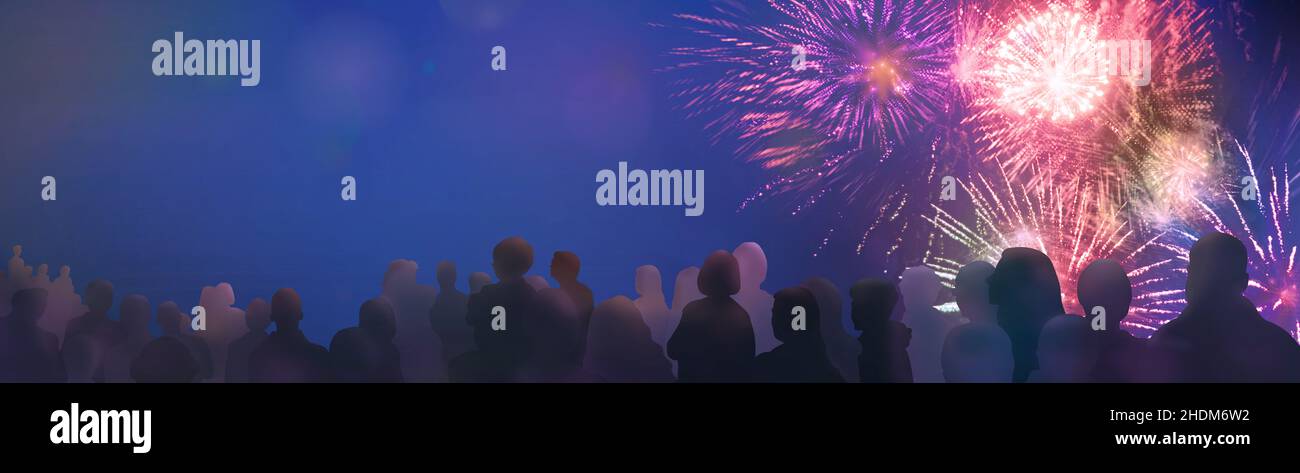 firework display, spectator, firework displays, spectators Stock Photo ...