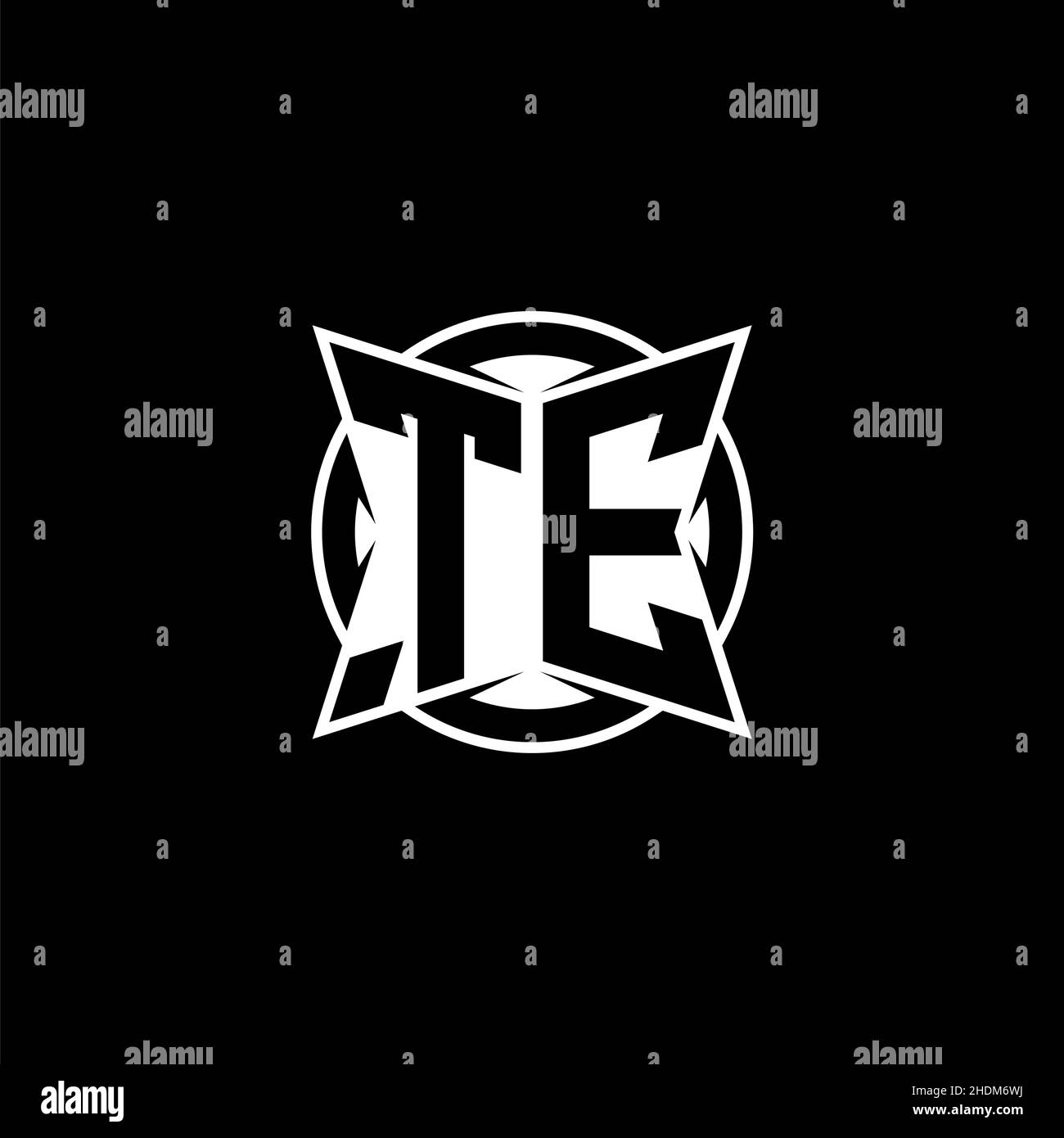TE Monogram logo letter with simple modern shape style design. Circle ...