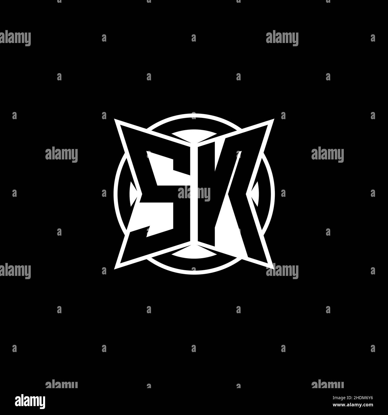 SN Monogram logo letter with simple modern shape style design. Circle ...