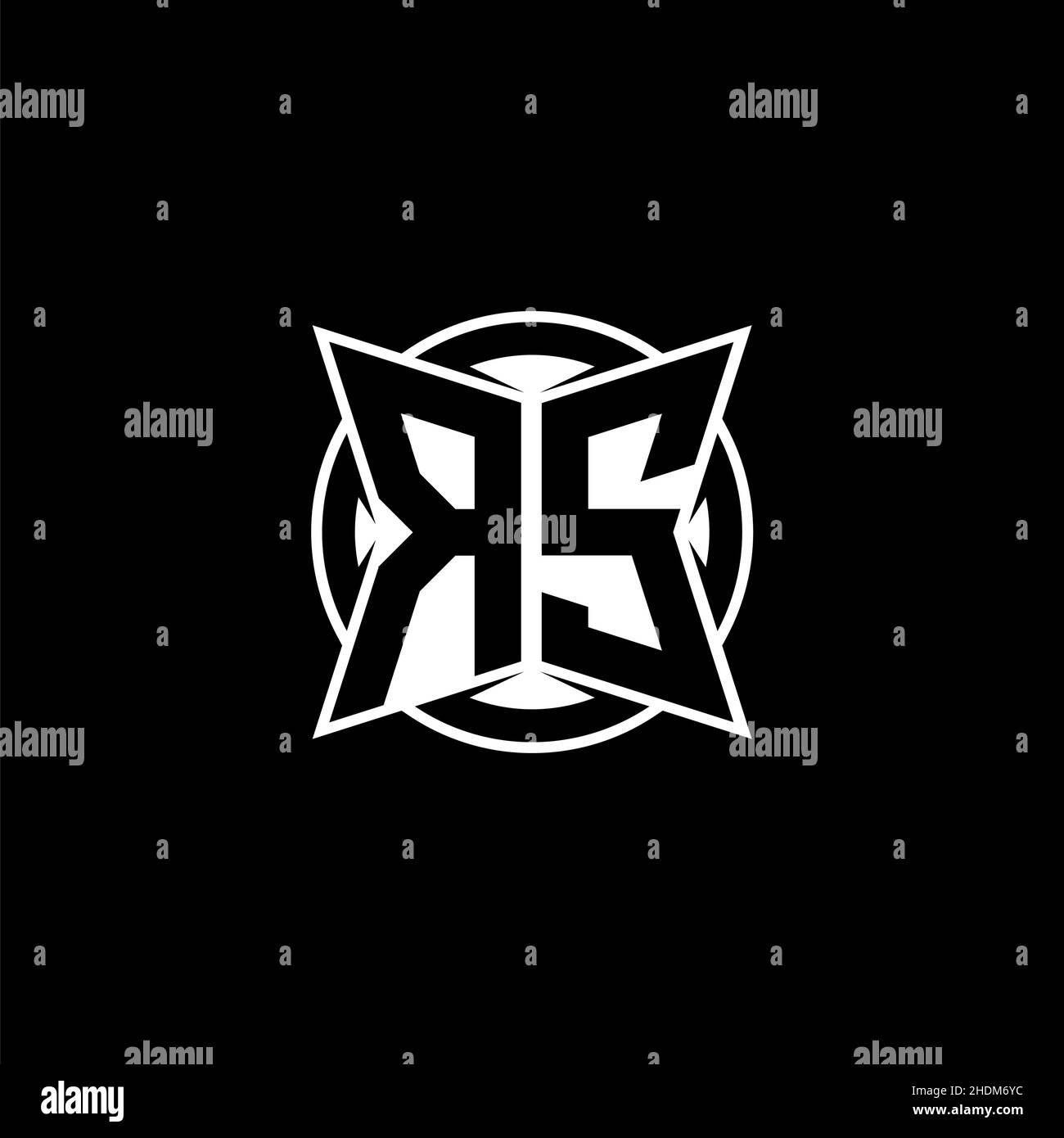 RS Monogram logo letter with simple modern shape style design. Circle ...