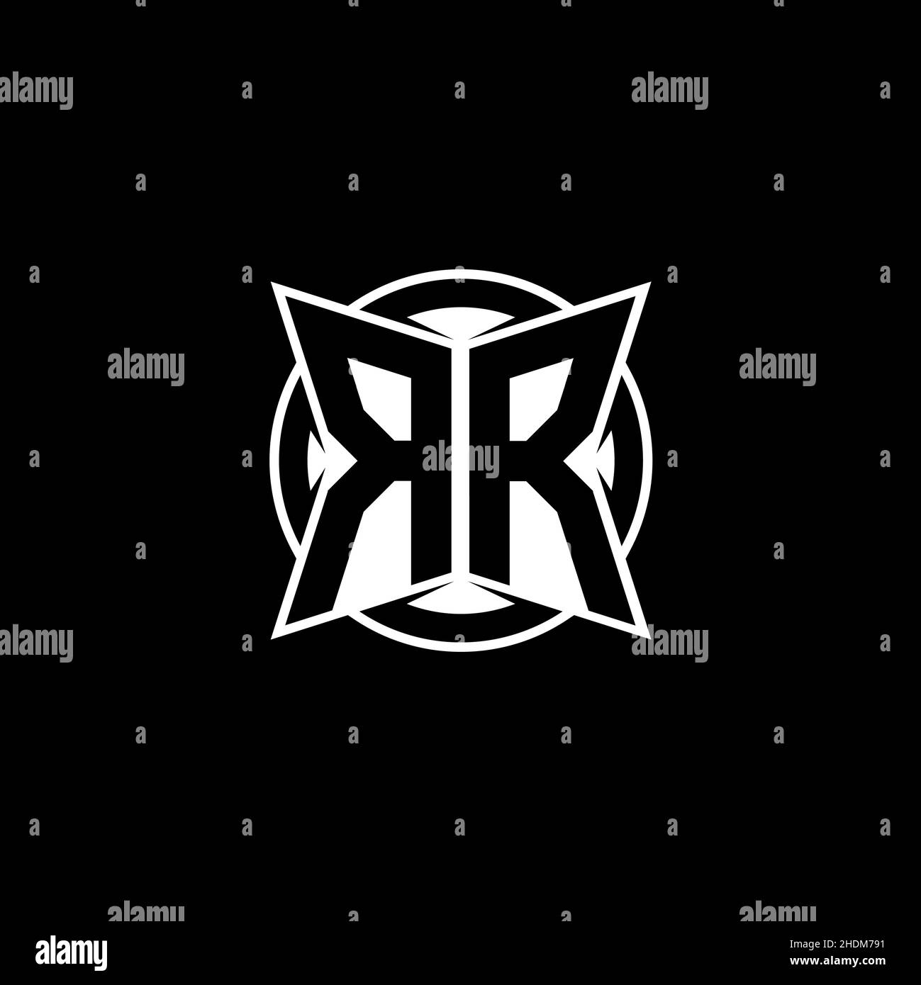 RR Monogram logo letter with simple modern shape style design. Circle ...