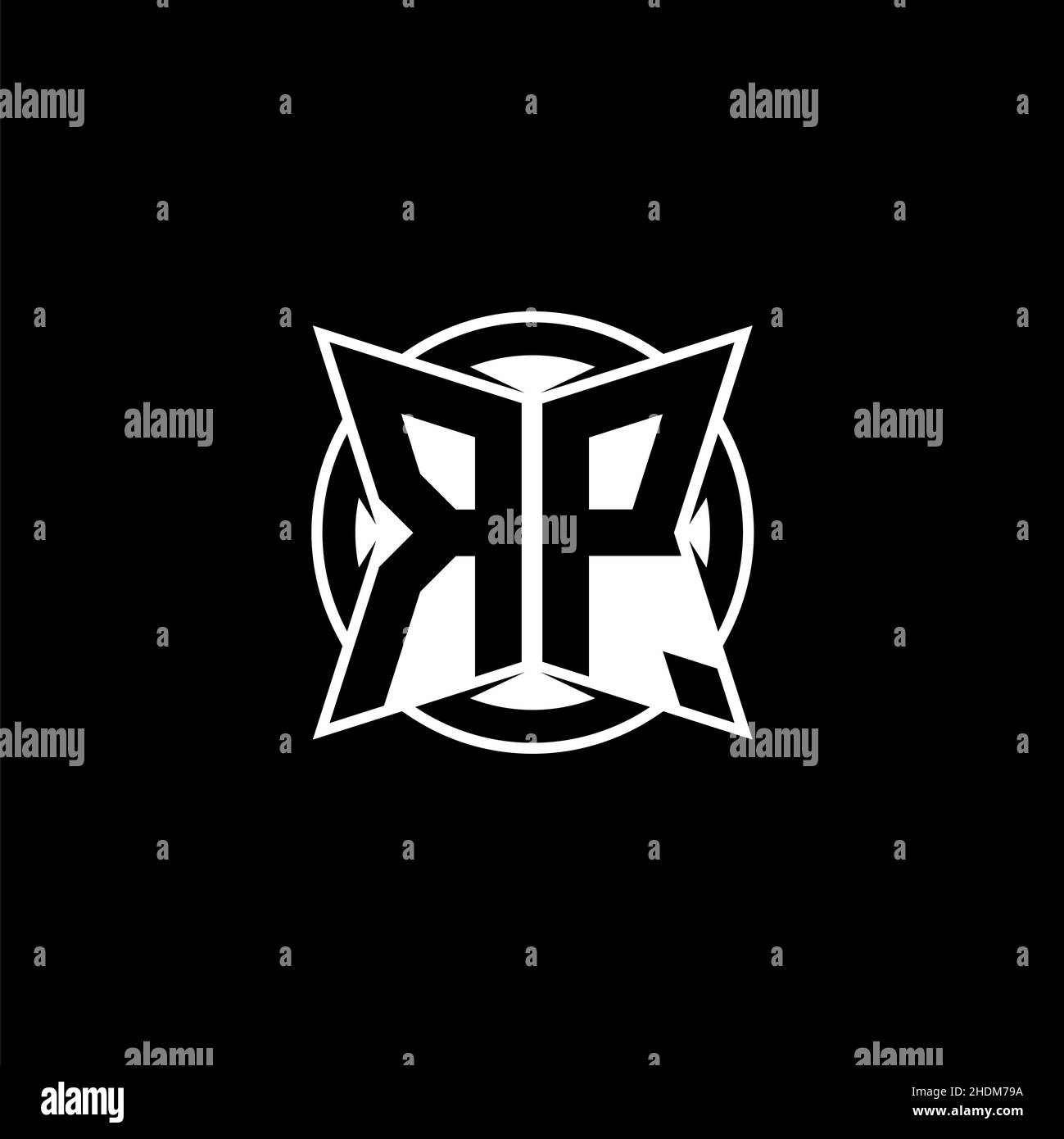 RP Monogram logo letter with simple modern shape style design. Circle ...