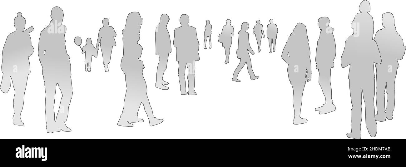 people, urban life, outline, peoples, urban lifes, outlines Stock Photo ...