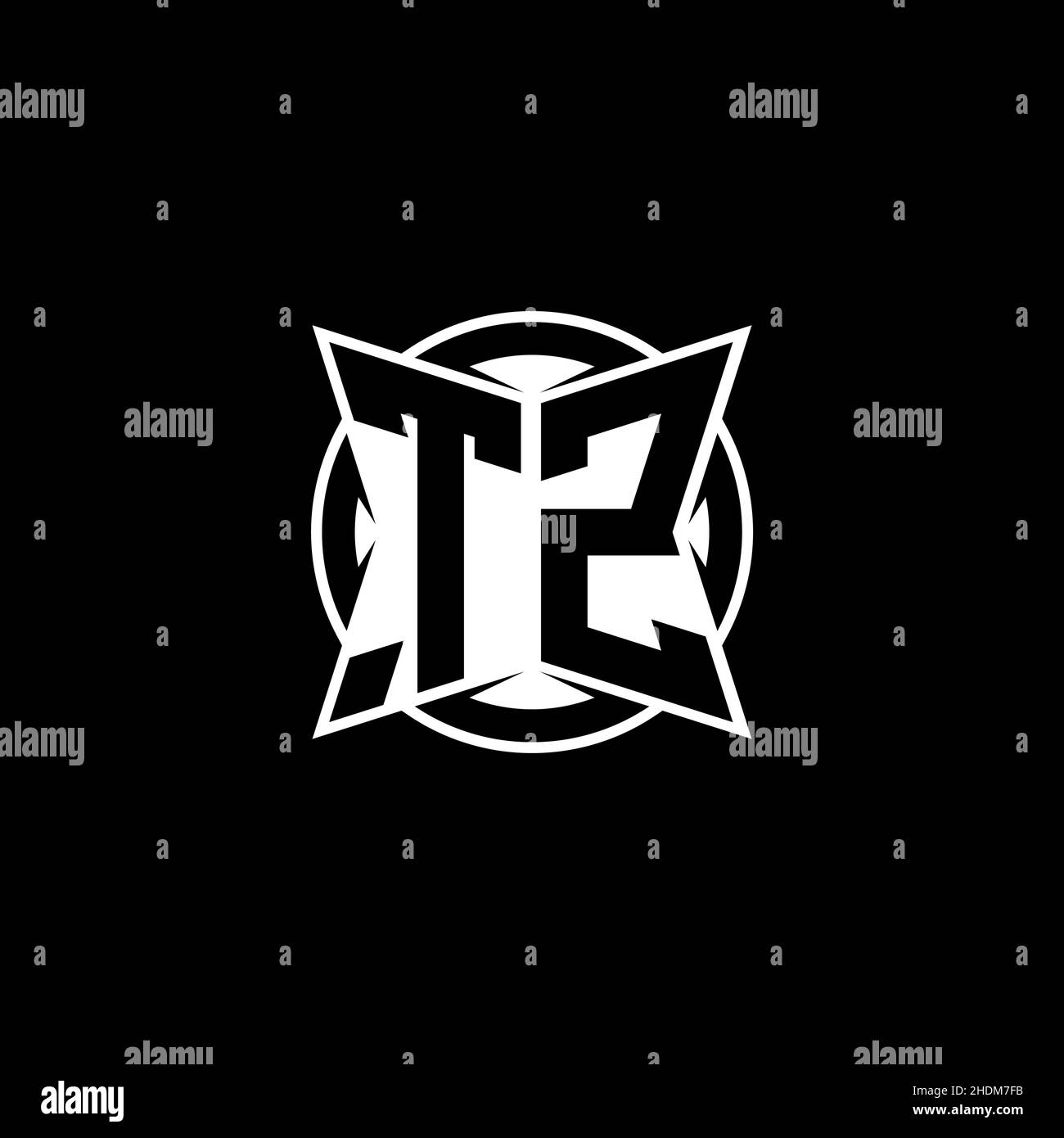 TZ Monogram logo letter with simple modern shape style design. Circle ...