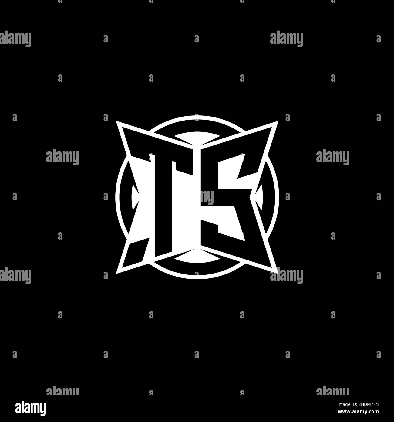 TS Monogram logo letter with simple modern shape style design. Circle rounded monogram logo ...