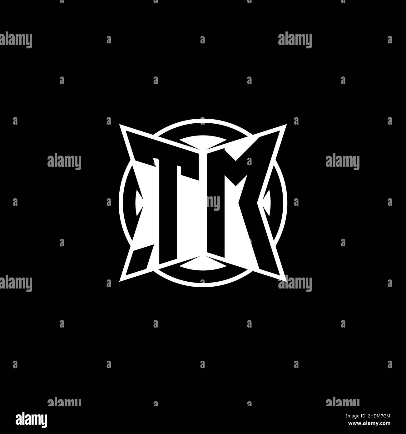 TM Monogram logo letter with simple modern shape style design. Circle ...