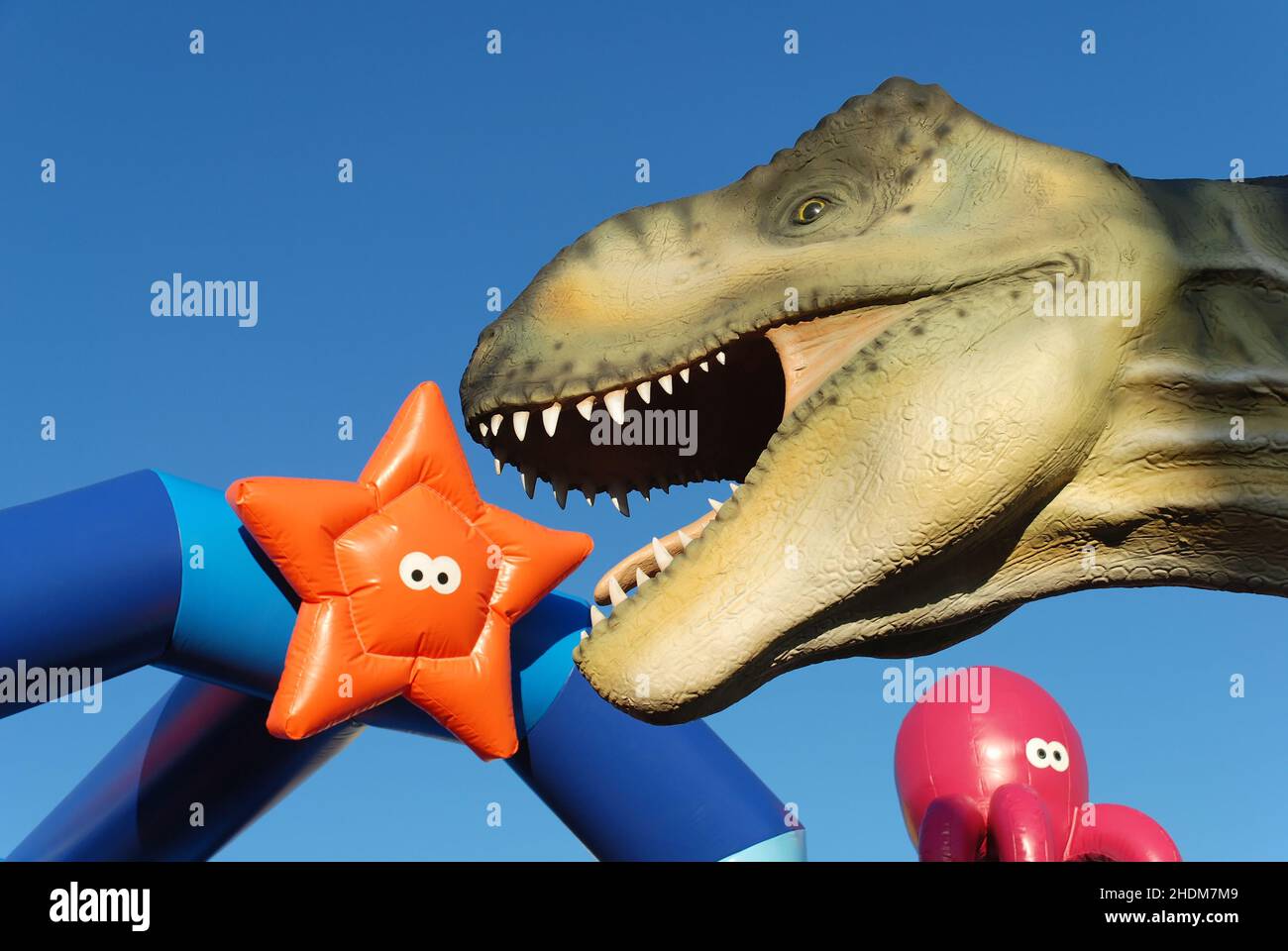 theme park, dinosaur, bouncy castle, theme parks, dinosaurs, bouncy ...