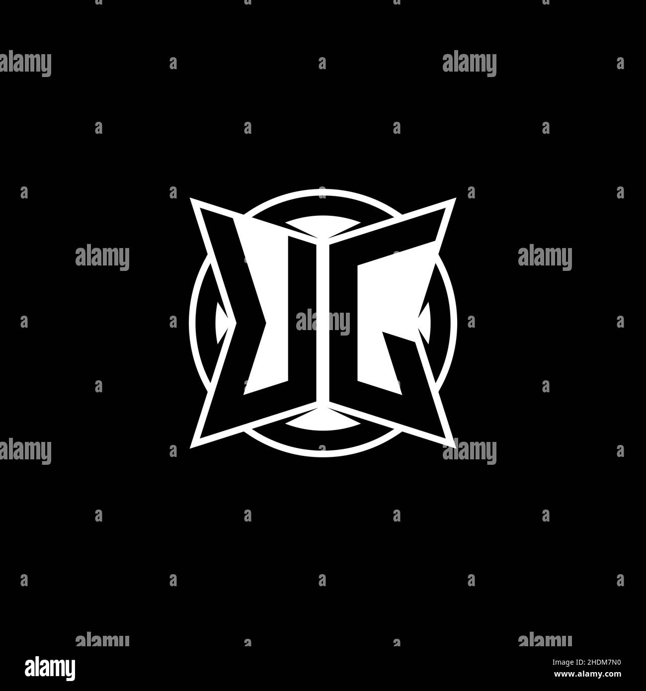 UJ Monogram logo letter with simple modern shape style design. Circle ...