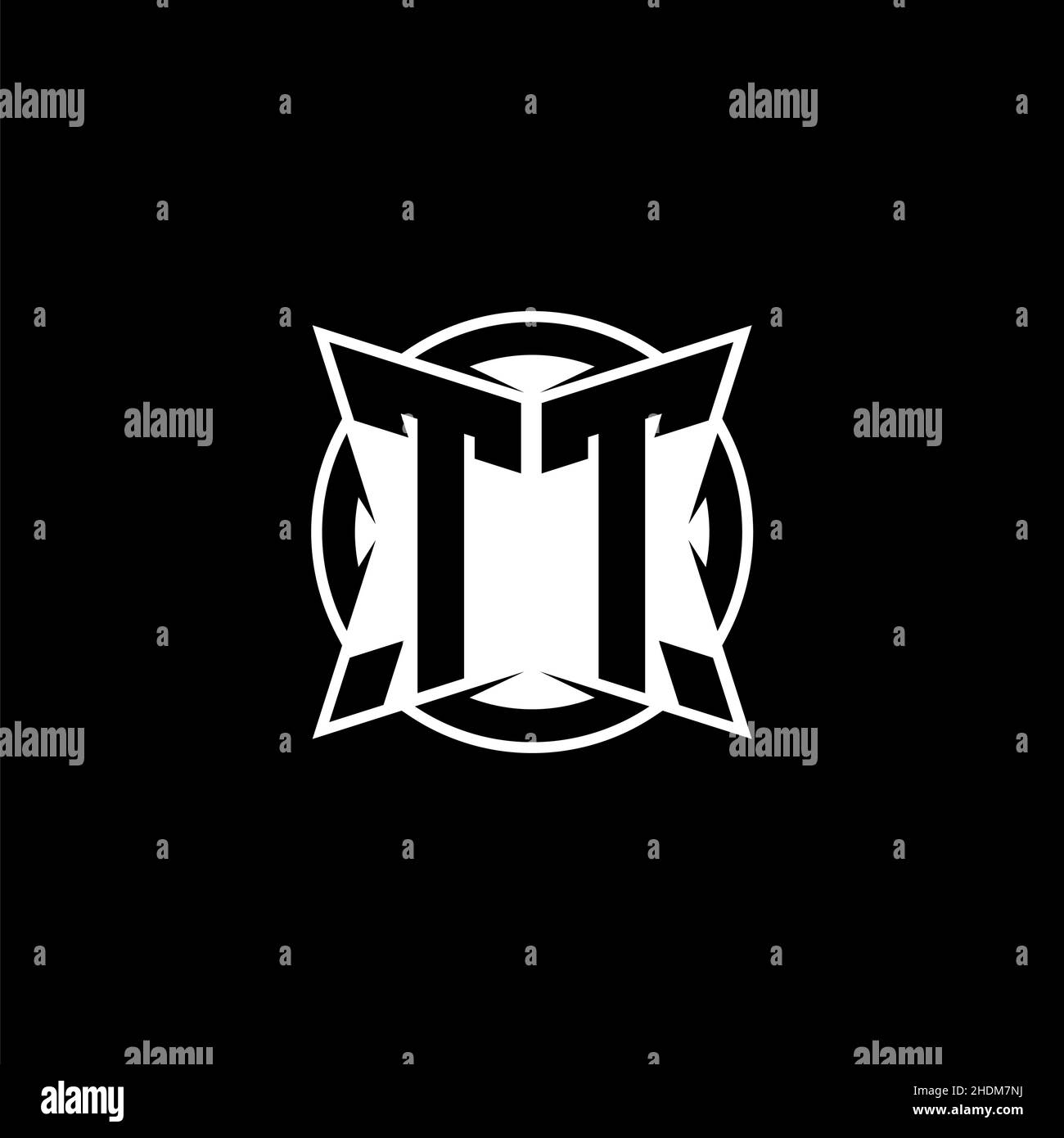 TT Monogram logo letter with simple modern shape style design. Circle ...