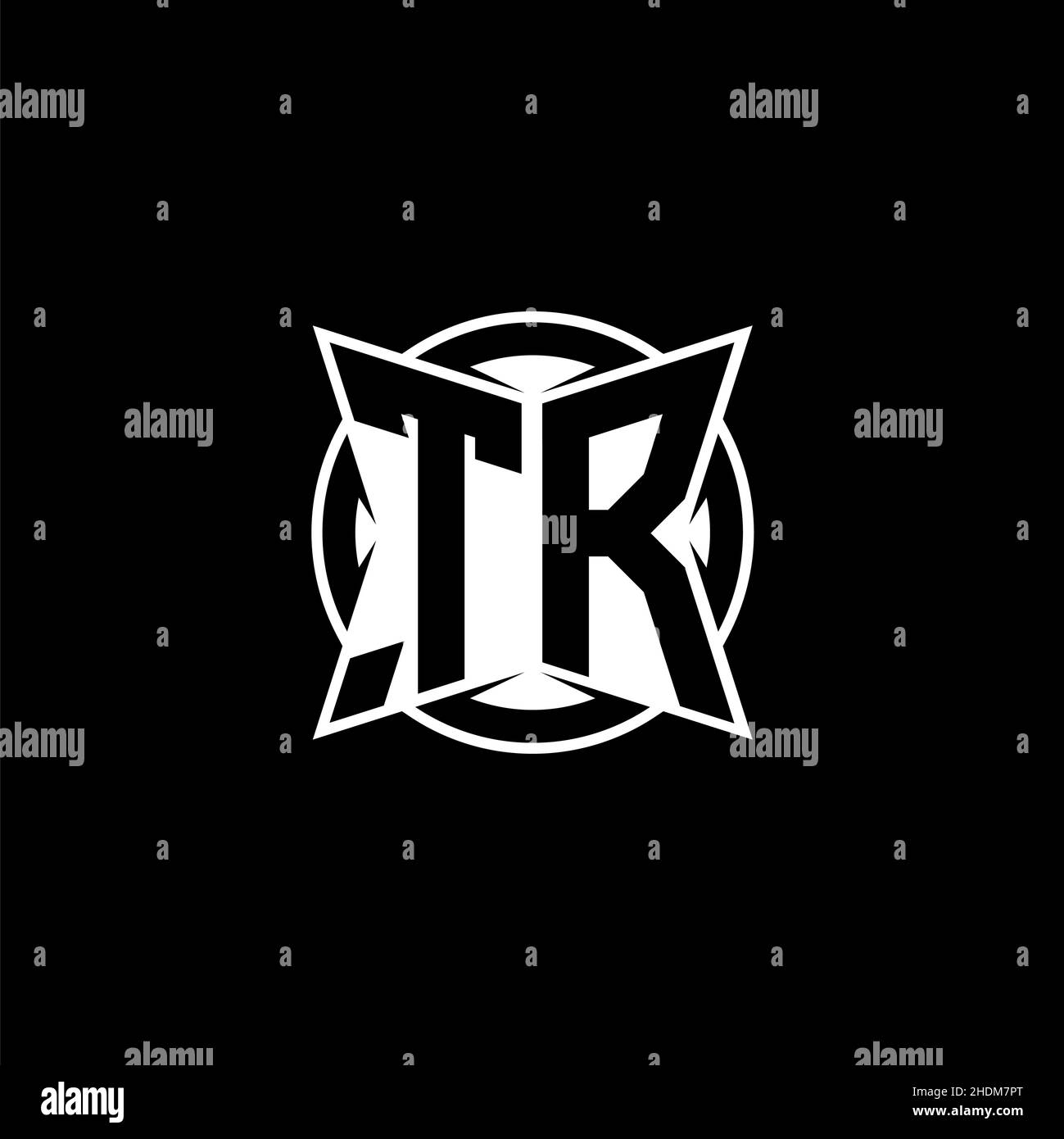 TR Monogram logo letter with simple modern shape style design. Circle ...