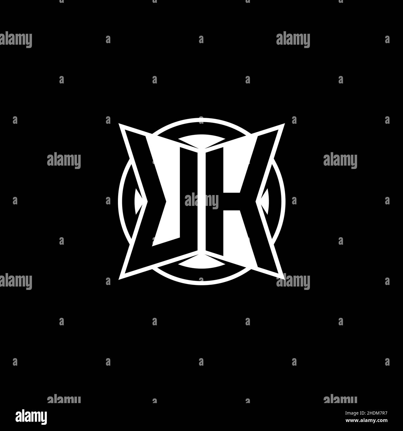 UH Monogram logo letter with simple modern shape style design. Circle ...