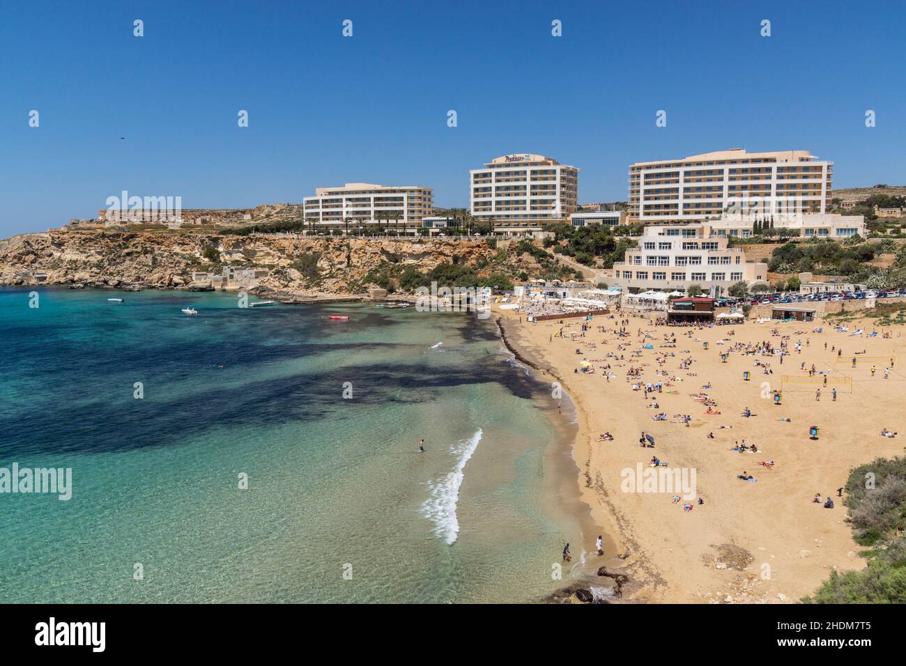 malta, beach, golden bay, maltas, beaches, seaside Stock Photo - Alamy