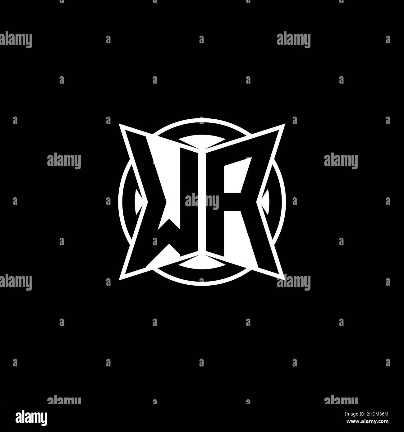 WA Monogram logo letter with simple modern shape style design. Circle ...