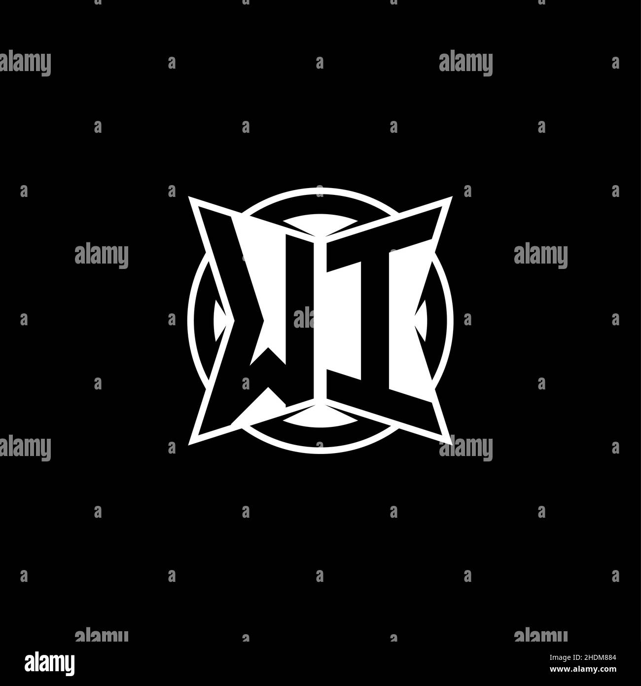 WI Monogram logo letter with simple modern shape style design. Circle ...