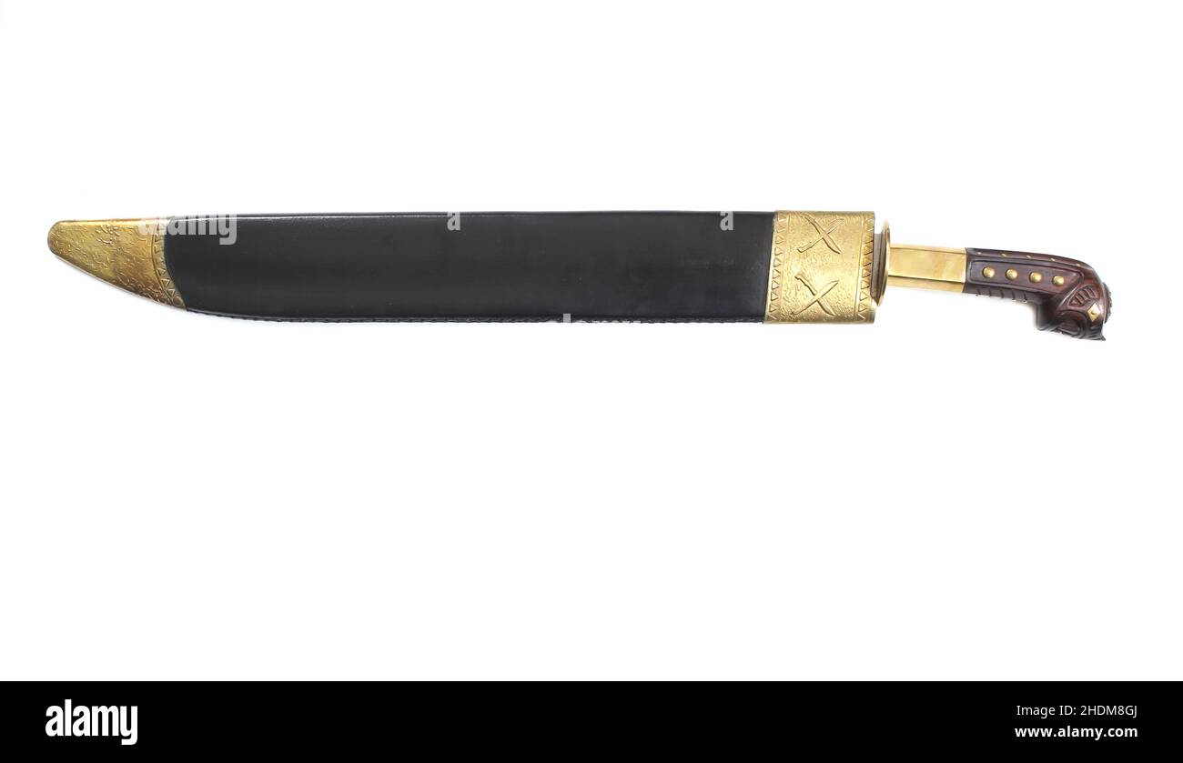 Filipino Fighting Sword and Sheath Isolated on White Background Stock ...
