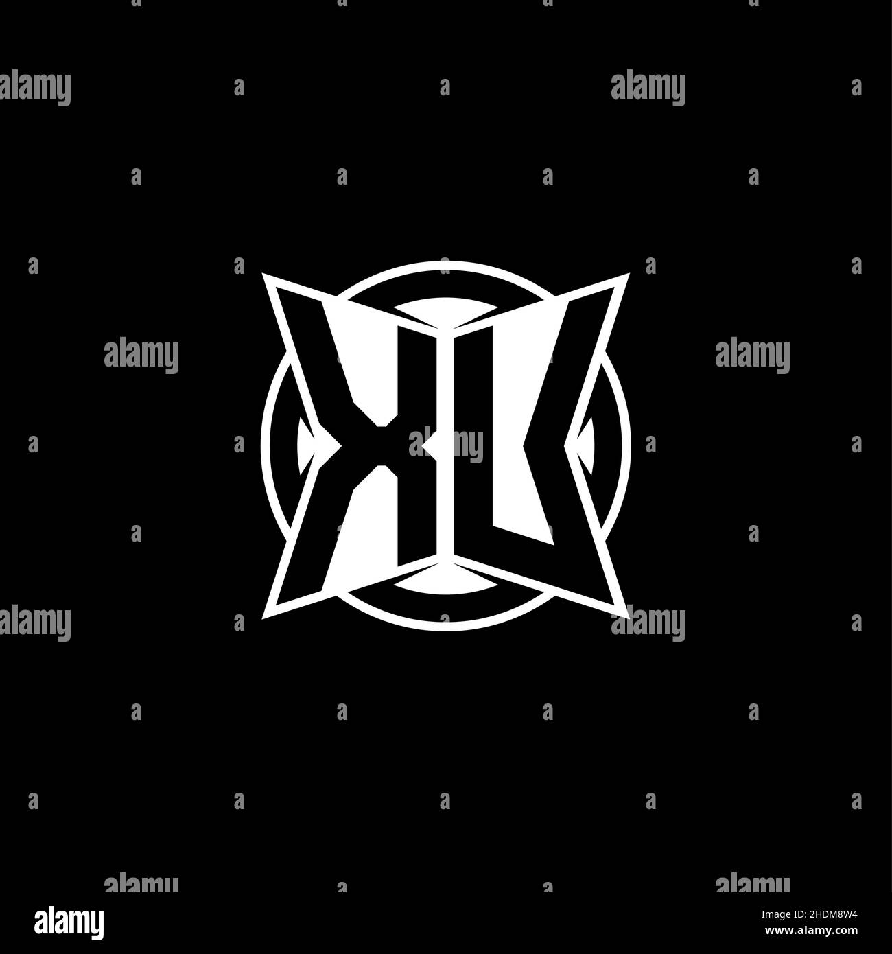 XU Monogram logo letter with simple modern shape style design. Circle ...