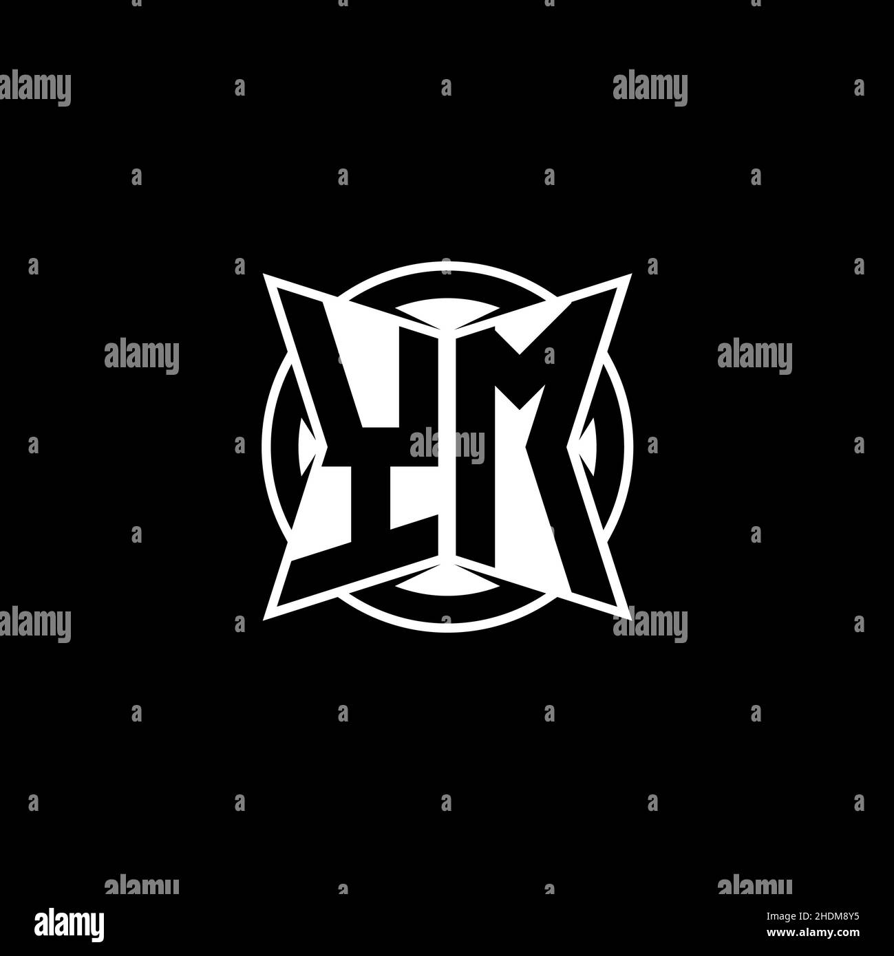 YM Monogram logo letter with simple modern shape style design. Circle rounded monogram logo ...