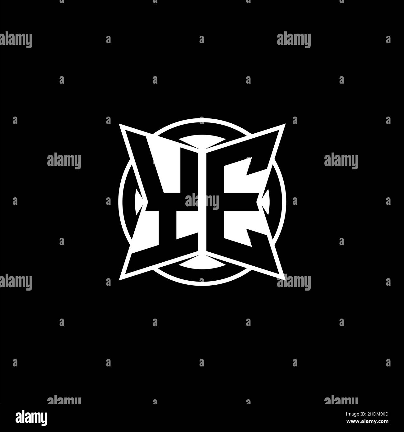 YE Monogram logo letter with simple modern shape style design. Circle ...